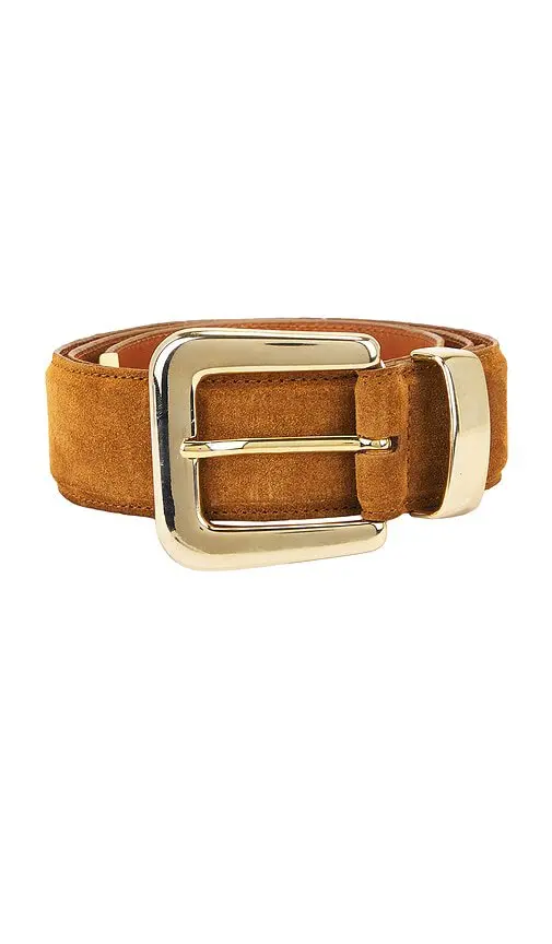 LAMARQUE Suede Belt With Gold-tone Buckle