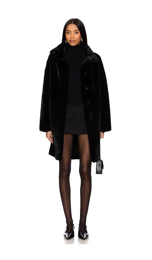 Apparis Blair Mid Length Coat - Black