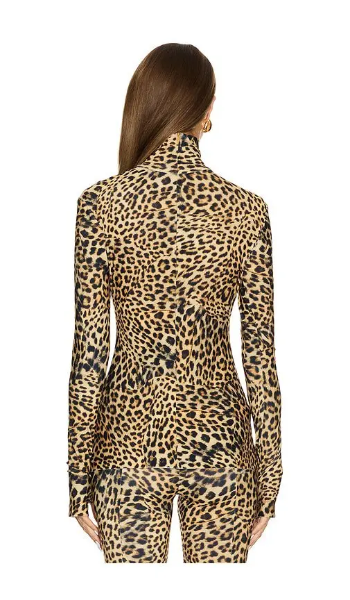 Norma Kamali Slim Fit Long Sleeve Turtleneck Top