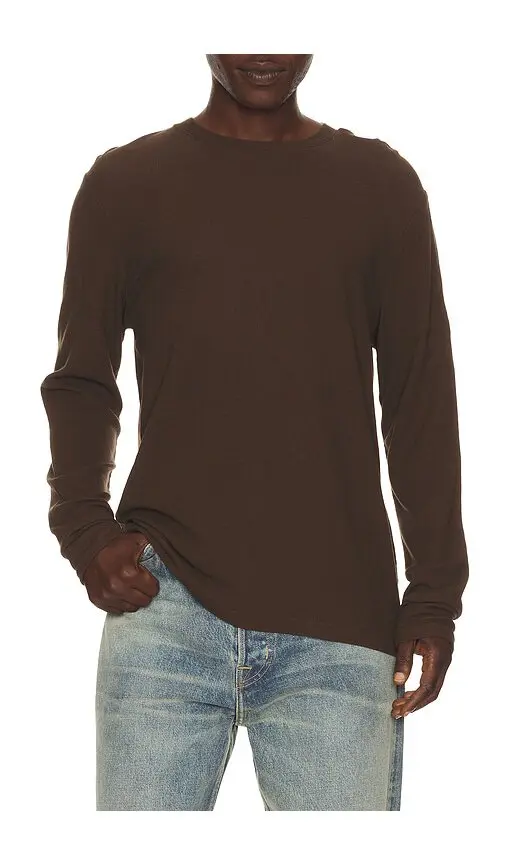 Nn07 Clive Waffle Knit Tee - Brown