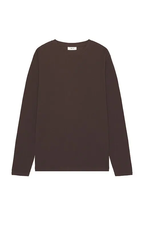 Nn07 Clive Waffle Knit Tee - Brown