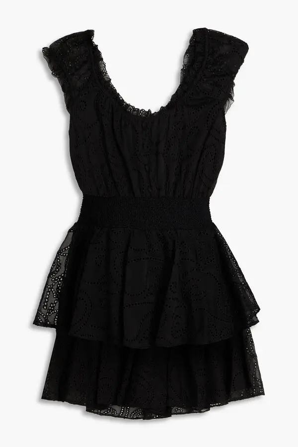 Alice + Olivia Gracie Broderie Anglaise Playsuit - Black