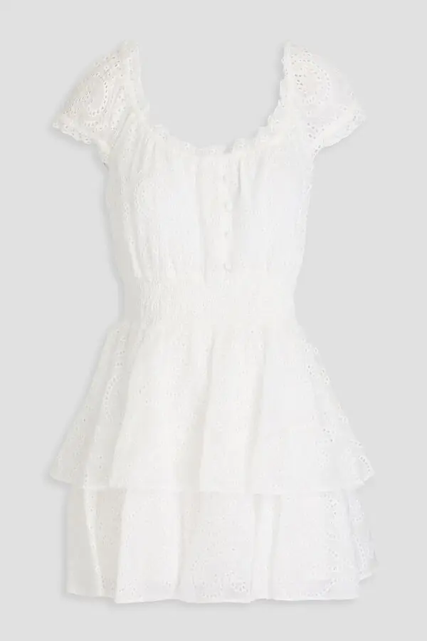 Alice + Olivia Gracie Broderie Anglaise Playsuit - White
