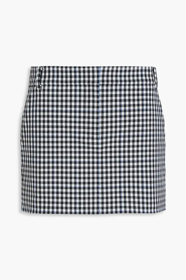 Tibi Gingham Twill Mini Skirt