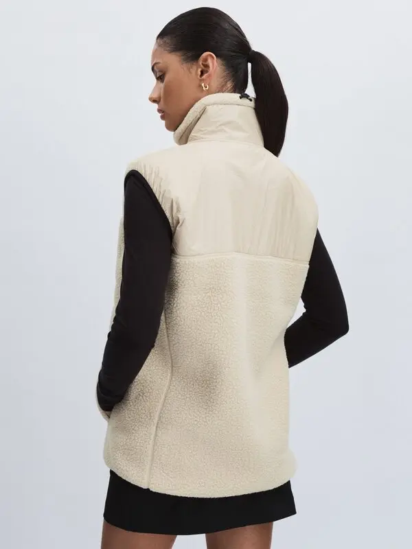 Rains Fleece Zip-through Gilet - Beige