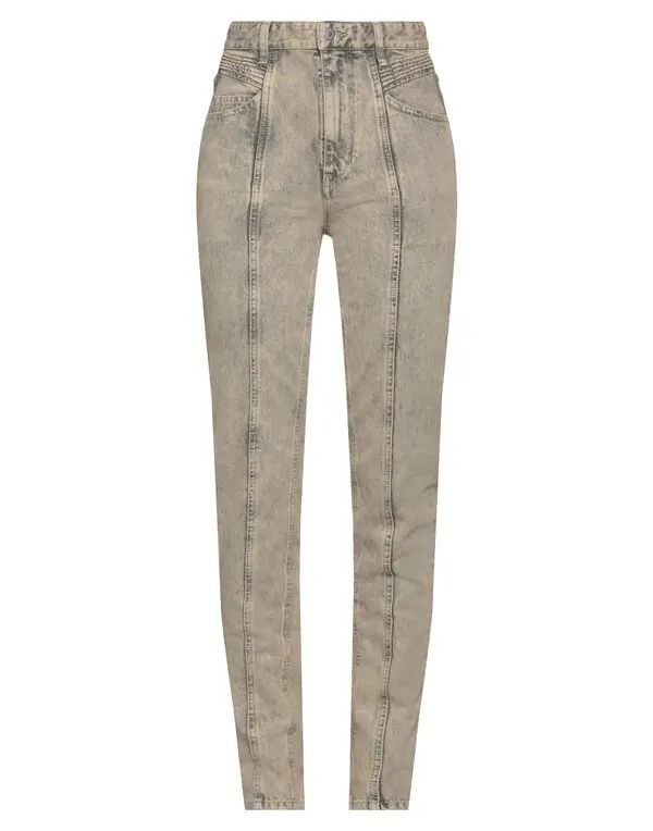MARANT ETOILE Cotton Straight Leg Jeans - Beige