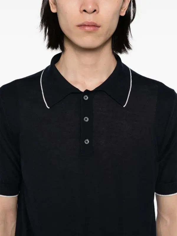 BRETT JOHNSON Short-sleeve Polo Shirt - Blue