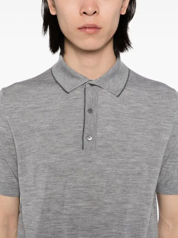 BRETT JOHNSON Wool Short-sleeve Polo Shirt