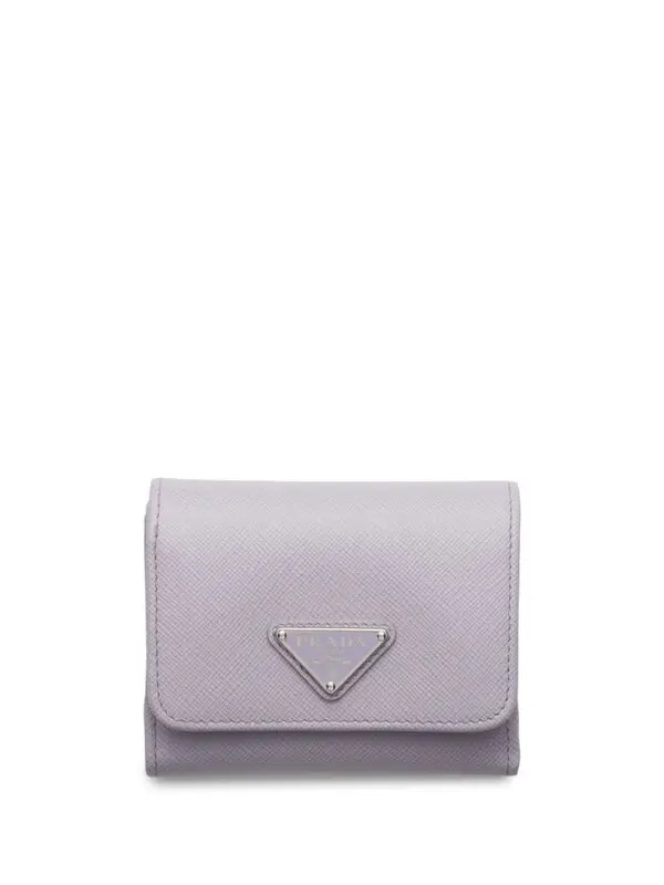 Prada Triangle-logo Leather Wallet - Purple