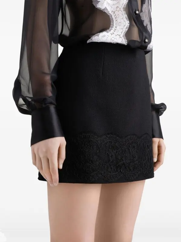 Dolce & Gabbana Lace-trimmed Mini Skirt