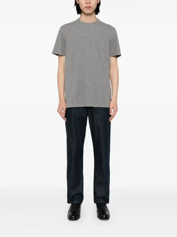 BRETT JOHNSON Double-collar T-shirt - Grey