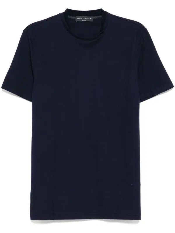 BRETT JOHNSON Double-collar T-shirt - Blue