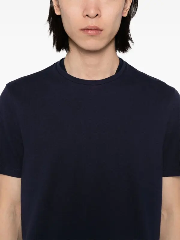 BRETT JOHNSON Double-collar T-shirt - Blue