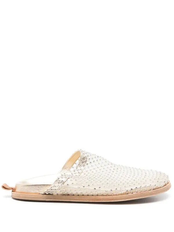 FORTE_FORTE Rhinestone-embellished Slippers - Neutrals