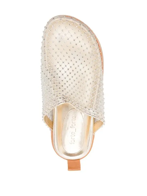 FORTE_FORTE Rhinestone-embellished Slippers - Neutrals