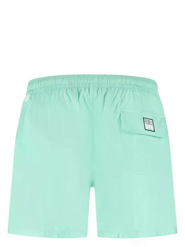 Fedeli Logo-patch Swim Shorts - Green