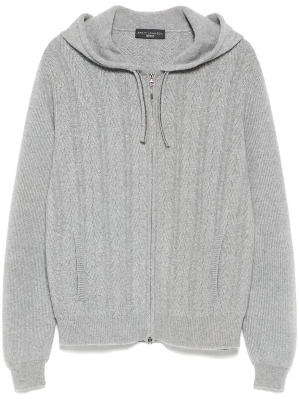 BRETT JOHNSON Herringbone Cashmere Hoodie