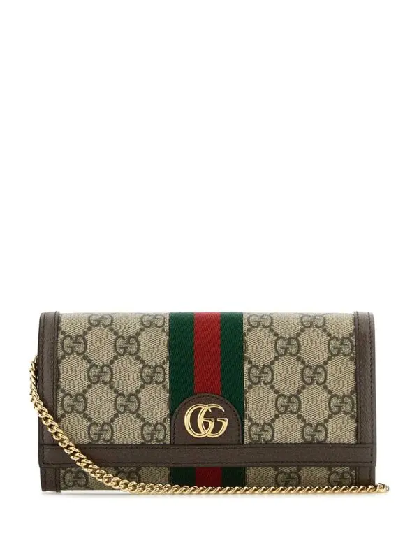 Gucci Gg Supreme Wallet-on-chain - Neutrals