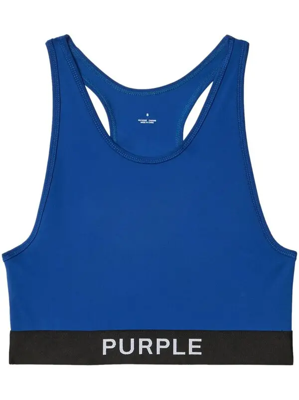 PURPLE BRAND Logo-print Top - Blue
