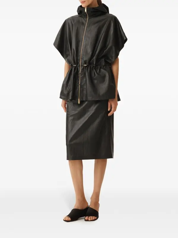 Fabiana Filippi Pleated Leather Cape