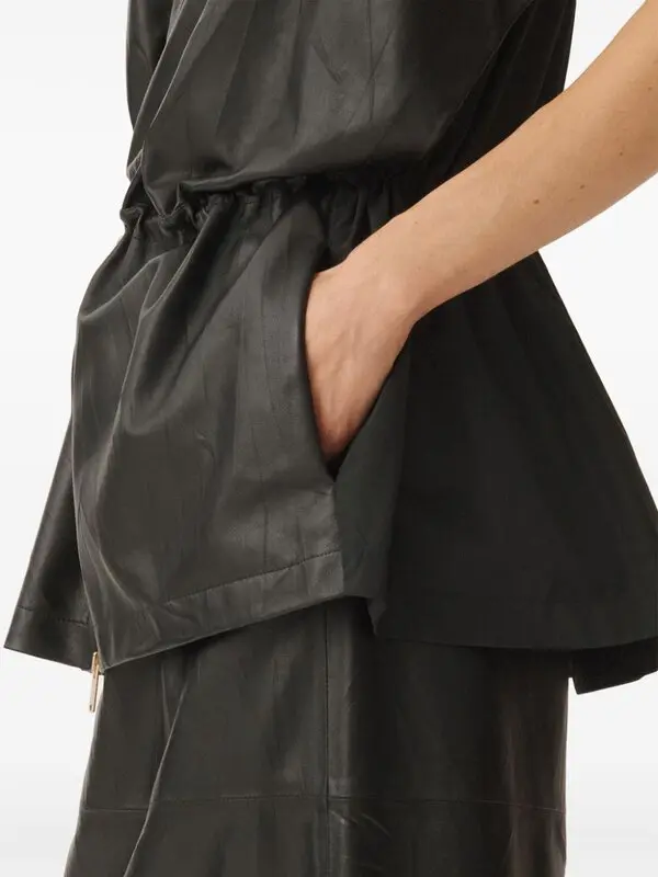 Fabiana Filippi Pleated Leather Cape