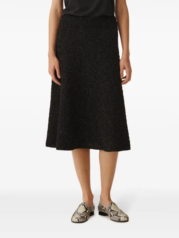 Fabiana Filippi Textured-finish Midi Skirt - Black