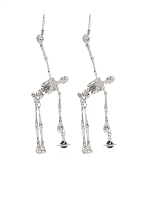 VIVIENNE WESTWOOD Skeleton Pendant Earrings - Silver