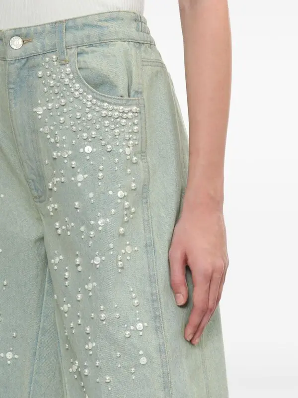 Sea Pearl-embellished Jeans
