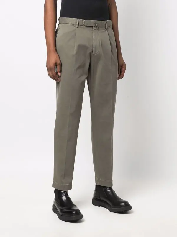 DELL'OGLIO Straight-leg Tailored Trousers - Green