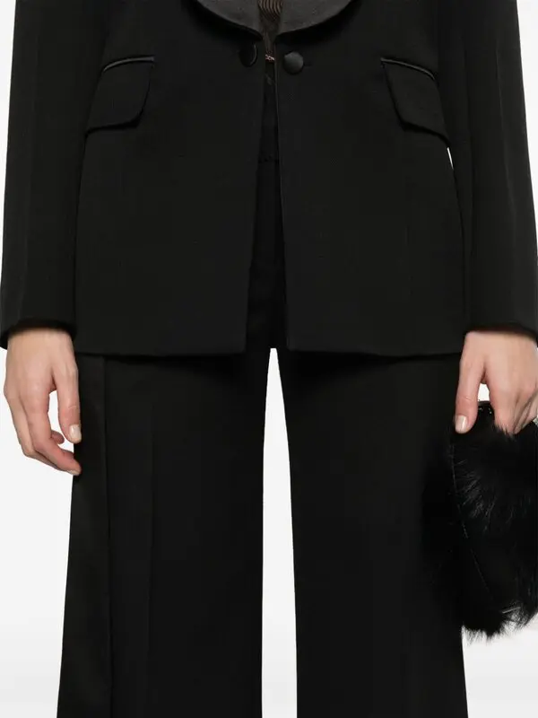Victoria Beckham Satin-waistband Tailored Trousers