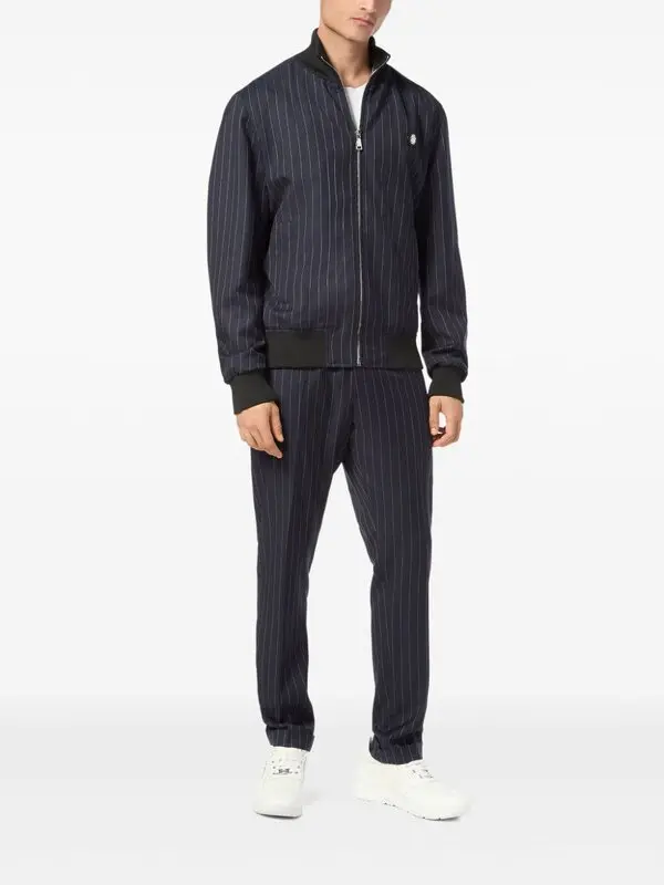 BILLIONAIRE Wool Pinstripe Bomber Jacket
