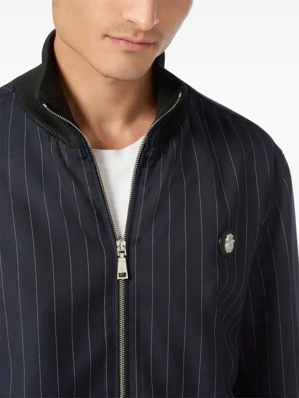 BILLIONAIRE Wool Pinstripe Bomber Jacket