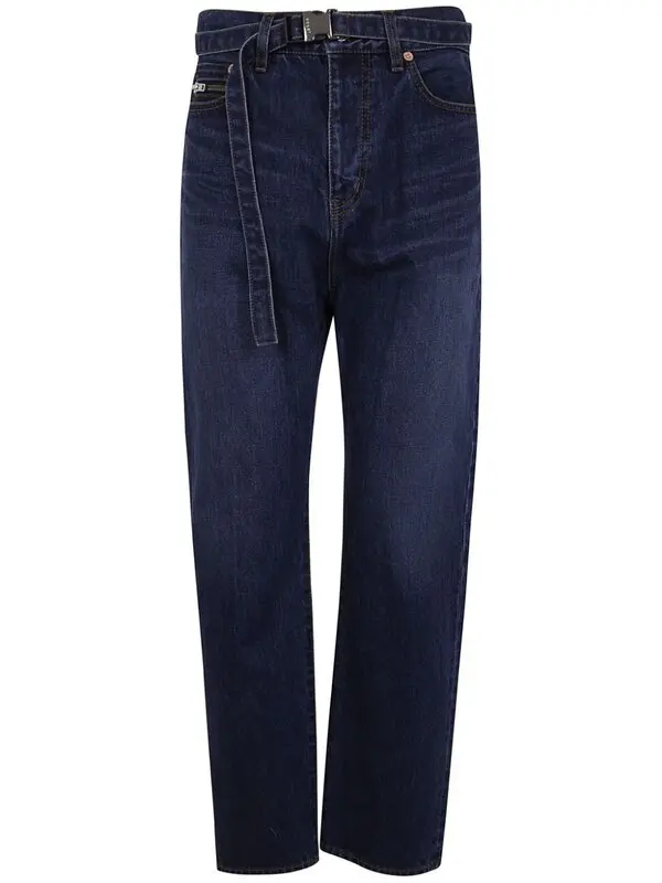 Sacai Belted Straight Jeans