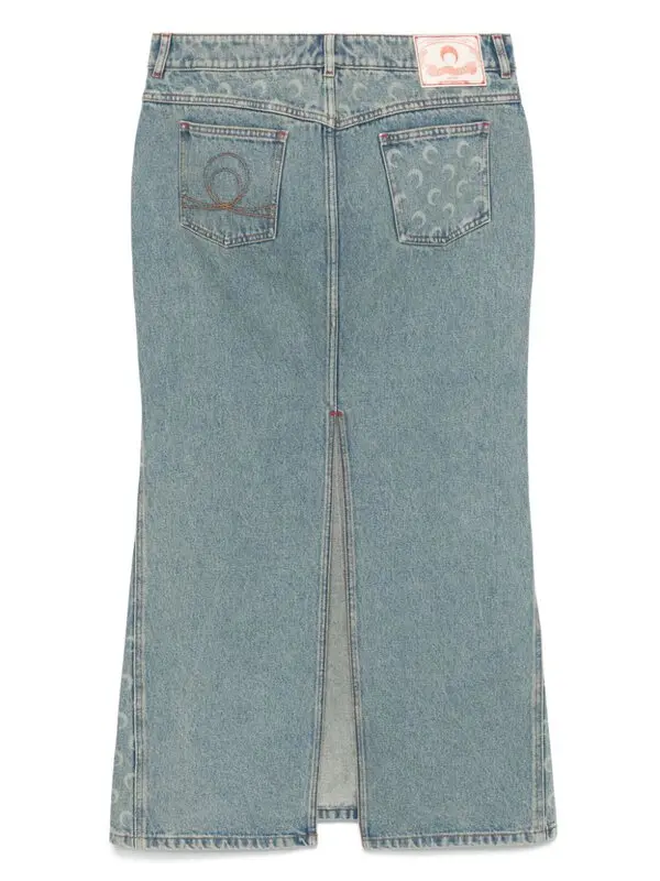 MARINE SERRE Moon-laser Denim Skirt - Blue