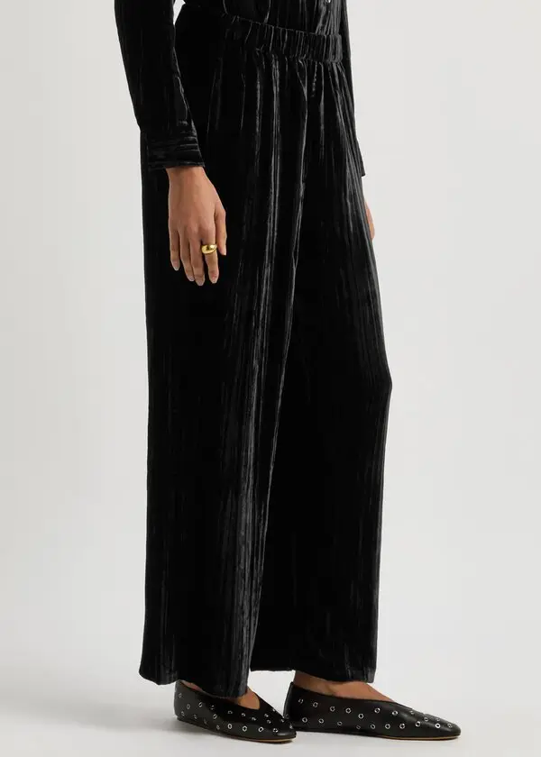 Eileen Fisher Wide-leg Velvet Trousers