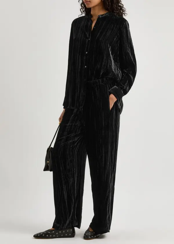 Eileen Fisher Wide-leg Velvet Trousers