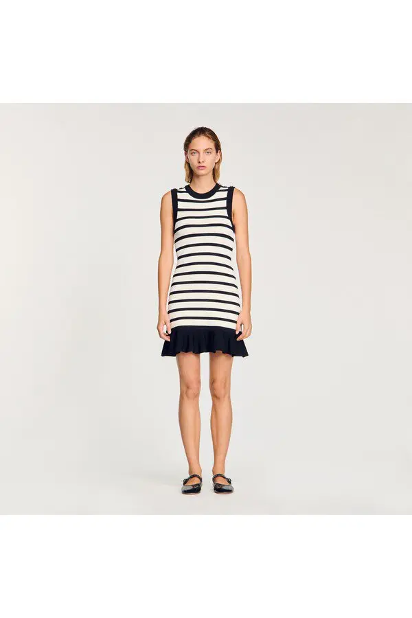 Sandro Striped Knit Mini Dress In Stripe - 50% Off