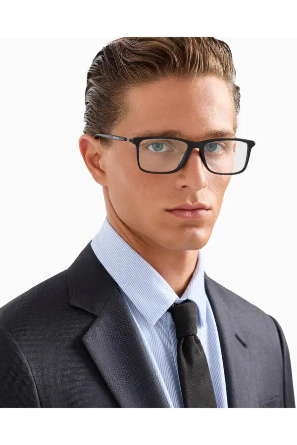 Giorgio Armani Rectangular Eyeglasses - Black