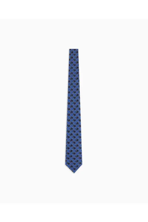 Giorgio Armani Jacquard Silk Neck Tie - Blue