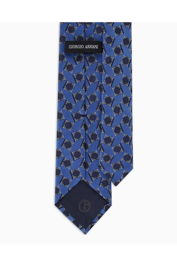 Giorgio Armani Jacquard Silk Neck Tie - Blue