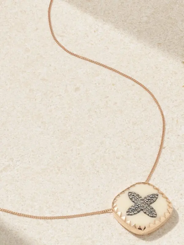 Pascale Monvoisin Bowie Gold, Resin, And Diamond Necklace - Neutrals