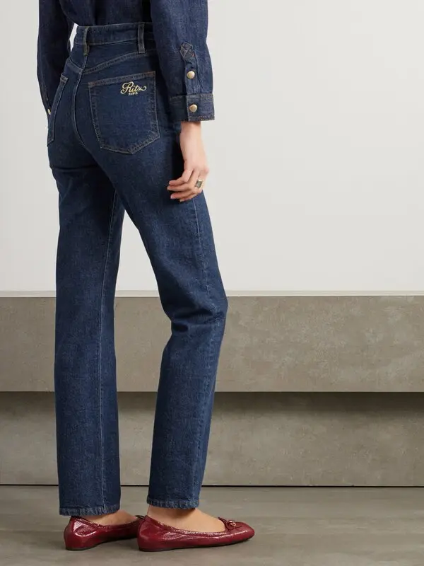 FRAME Ritz Paris The Ruler High-rise Straight-leg Jeans