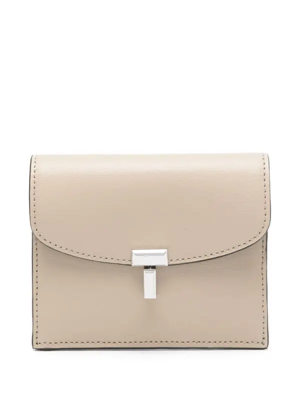 TOTEME T-lock Leather Card Holder - Neutrals
