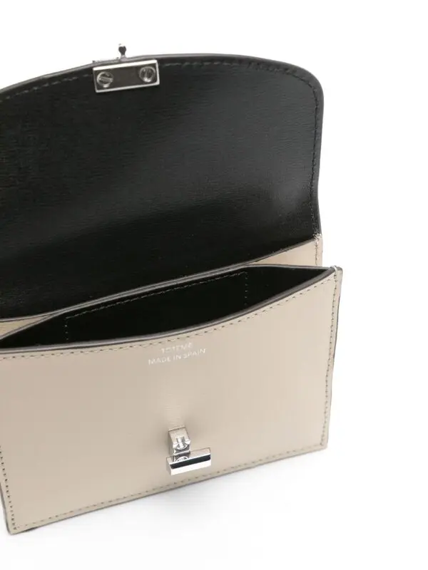 TOTEME T-lock Leather Card Holder - Neutrals