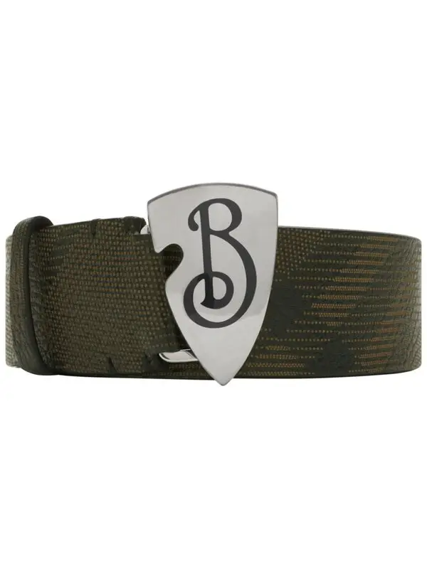Burberry B Shield Checked Belt - Brown