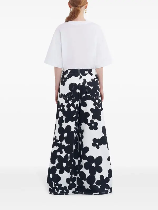 Marni Floral-print Flared Trousers
