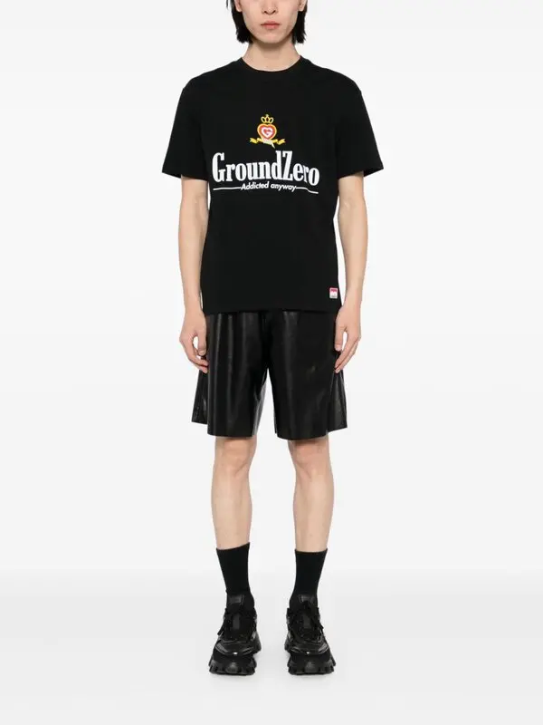 GROUND ZERO Logo Print T-shirt - Black