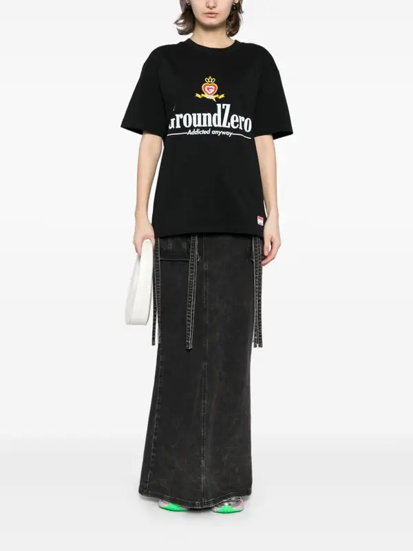 GROUND ZERO Logo Print T-shirt - Black