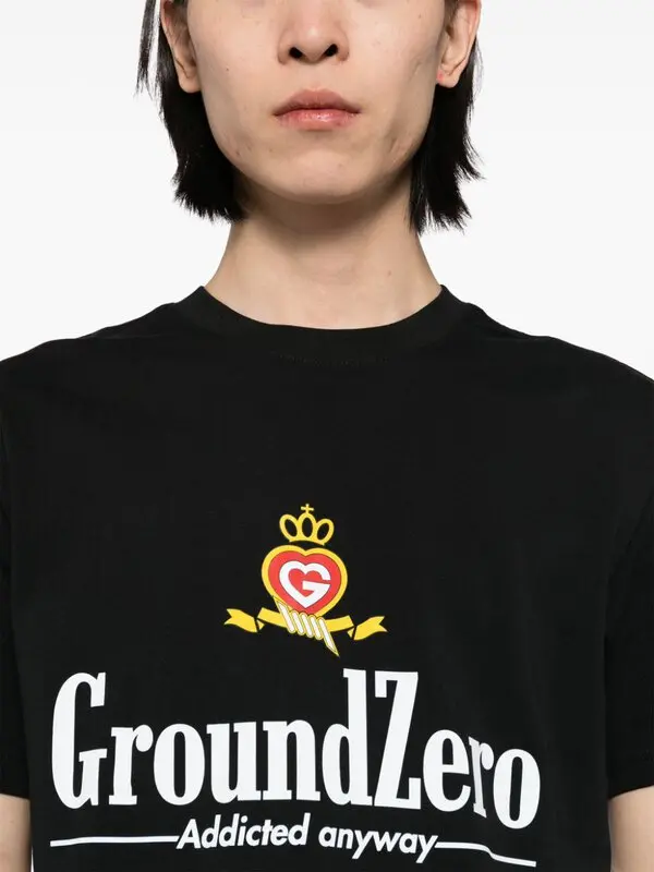 GROUND ZERO Logo Print T-shirt - Black