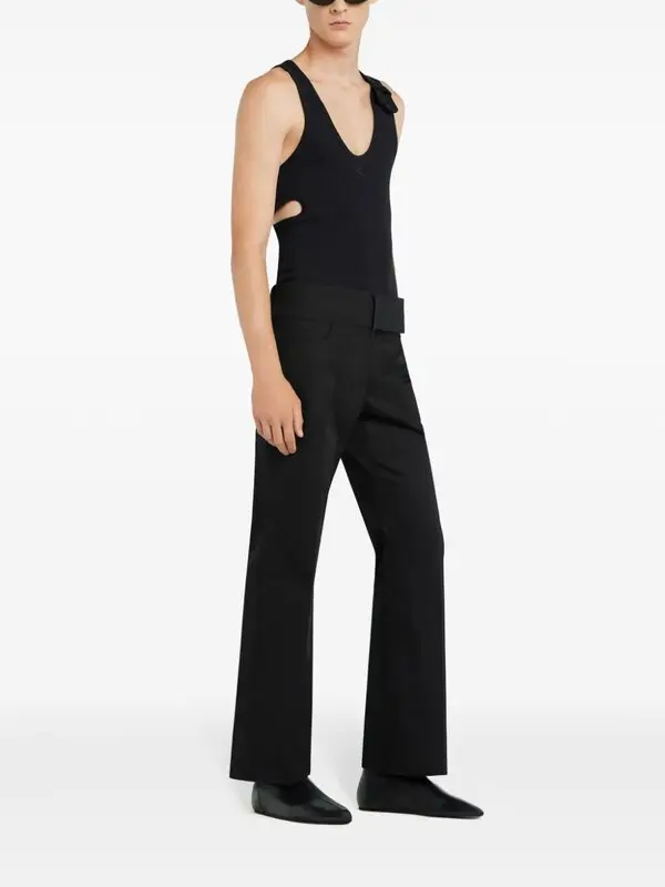 COURREGES Racerback Tank Top With Cut-out Detailing - Black